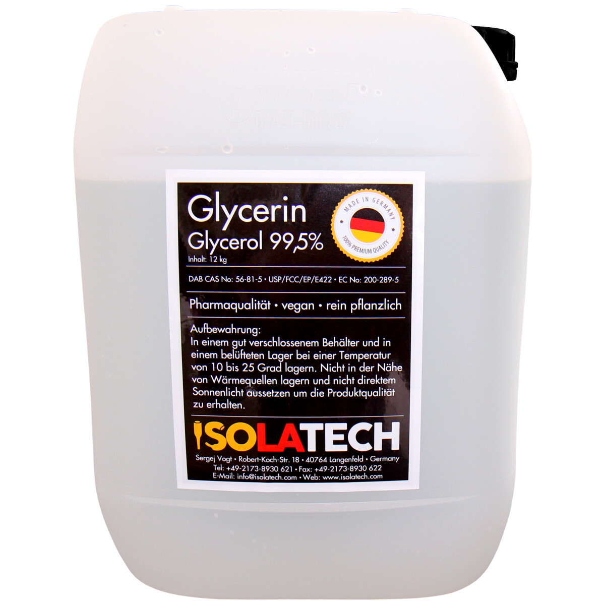 Glycerin 99,5% Pharmaqualität | ISOLATECH, 3,99